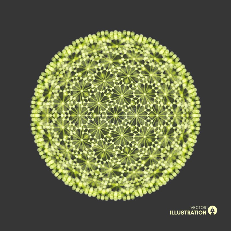 Sphere 3d Vector Wireframe Object Illustration With Connected Lines And Dots Abstract Grid