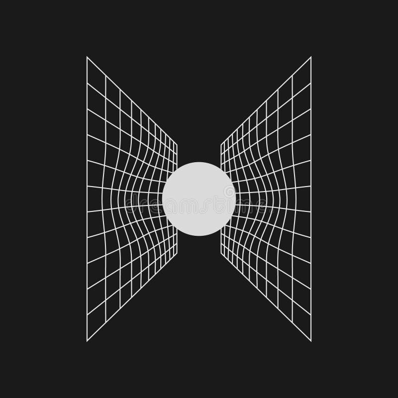 Op Art Distorted Perspective Black and White Lines in 3D Motion ...