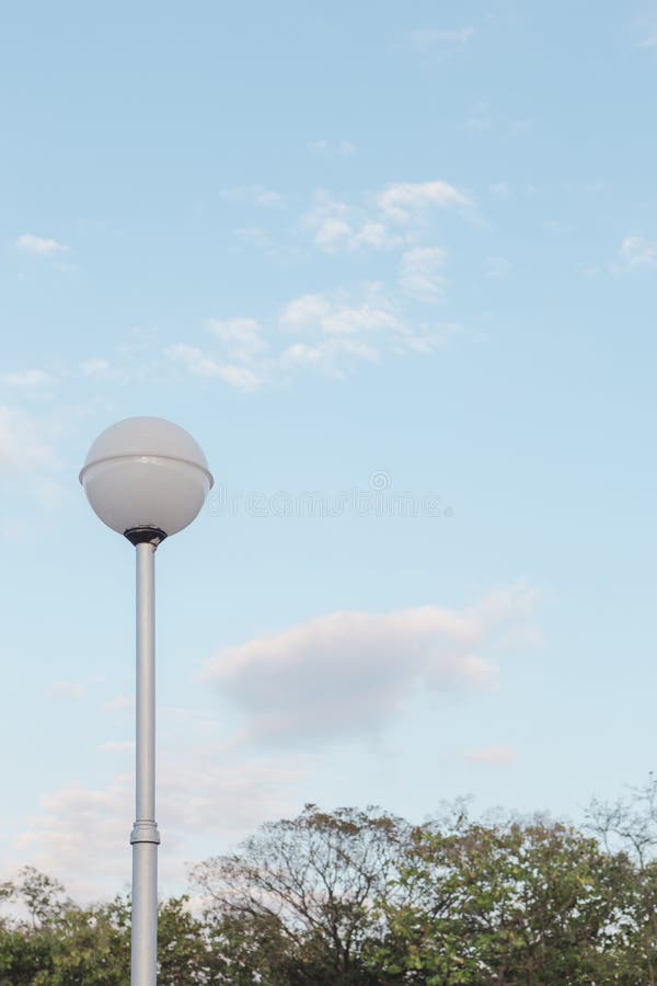 Sphere electric lamp post stock photo. Image of lamppost - 87809616