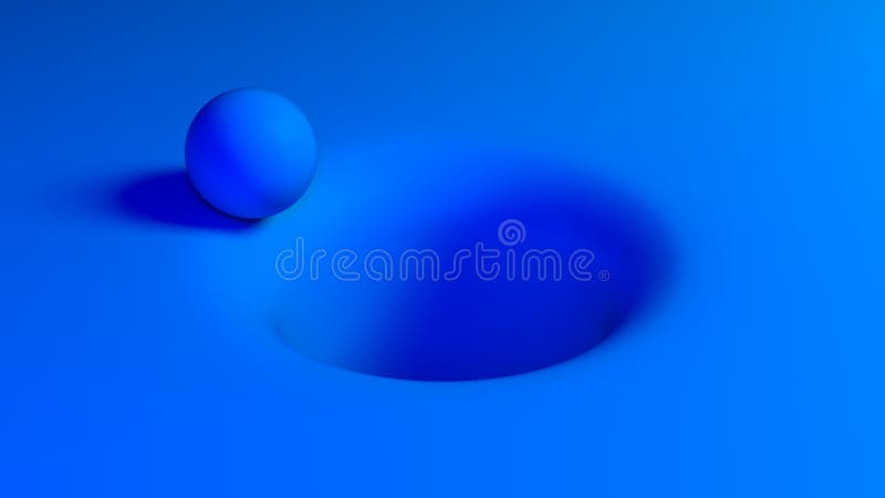 Sphere Falling into the Hole. Blue Color Stock Illustration ...