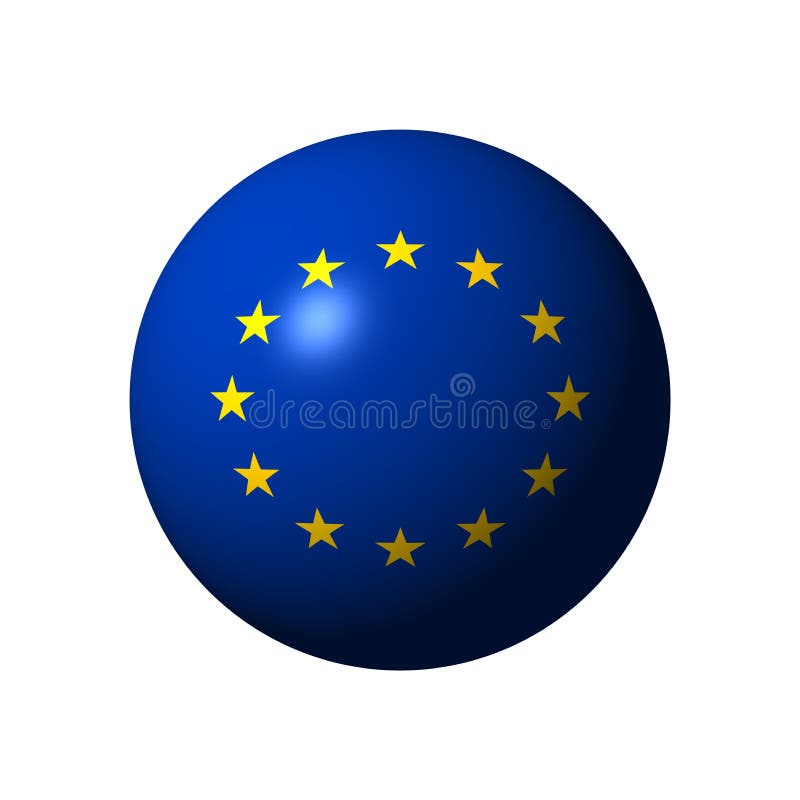 Sphere with flag of EU stock illustration. Illustration of europe ...