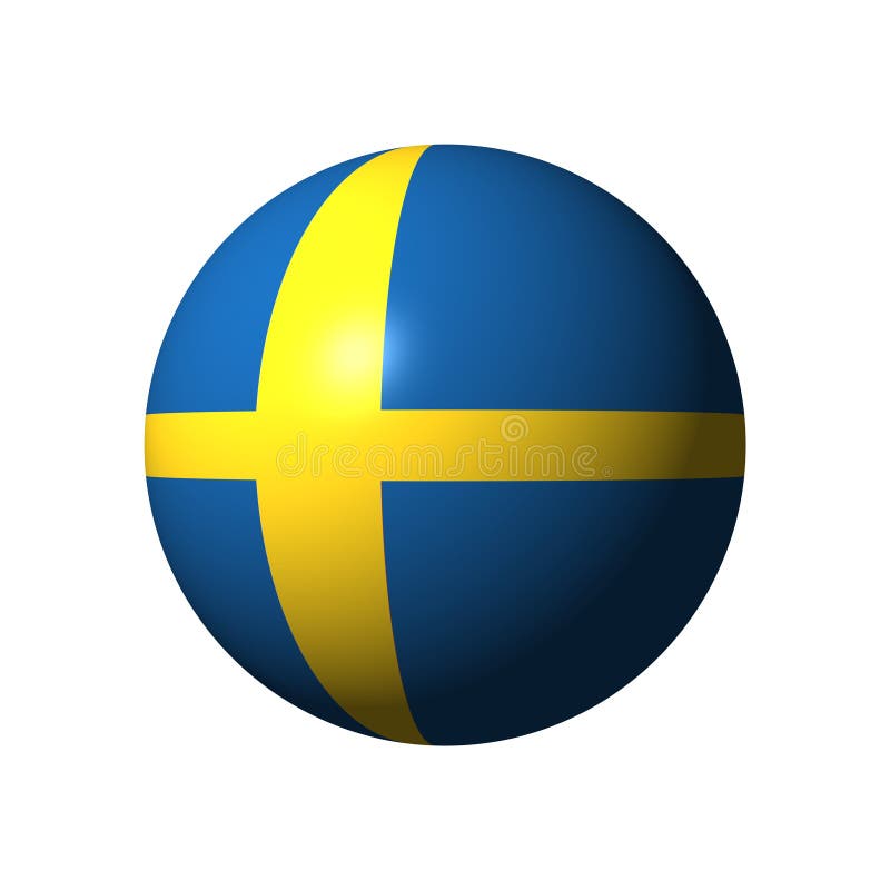 Sphere with flag of Sweden stock illustration. Illustration of yellow ...
