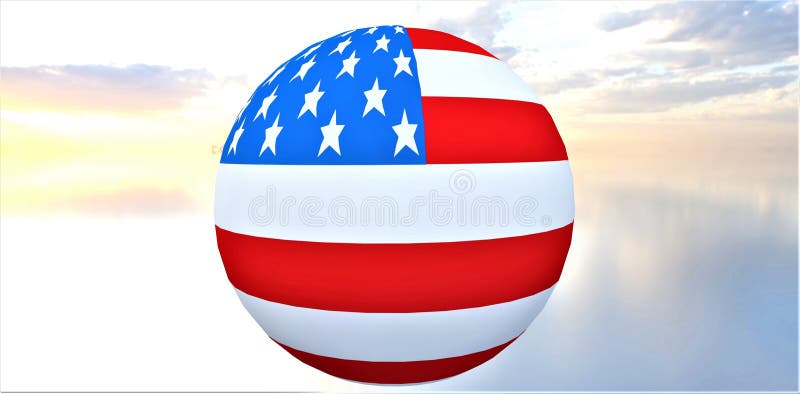 Sphere with the Flag of the United States of America. the Illustration ...