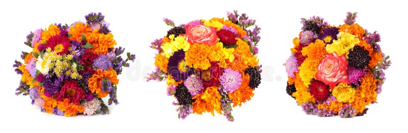 Sphere Flower Bouquet on White Background Stock Image - Image of love ...