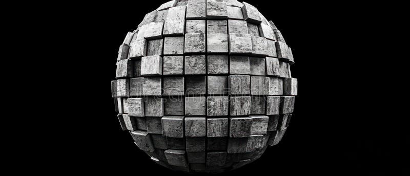 CUBIC BLOCKS FORMING a GRAY SPHERE Stock Image - Image of graphic ...