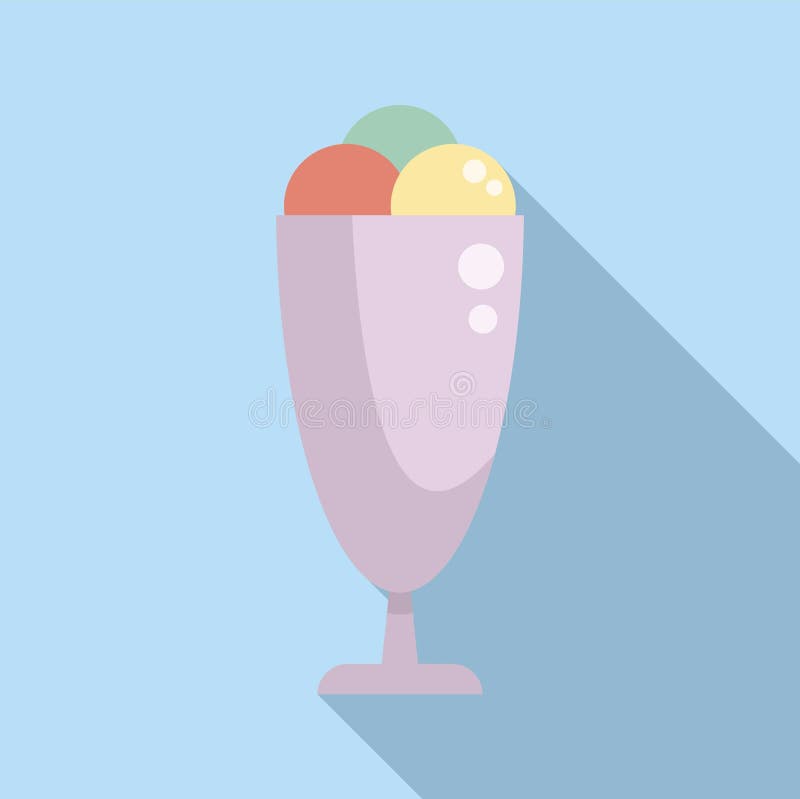 Sphere Gelato Bowl Icon Flat Vector. Ice Cream Dessert Stock Vector ...
