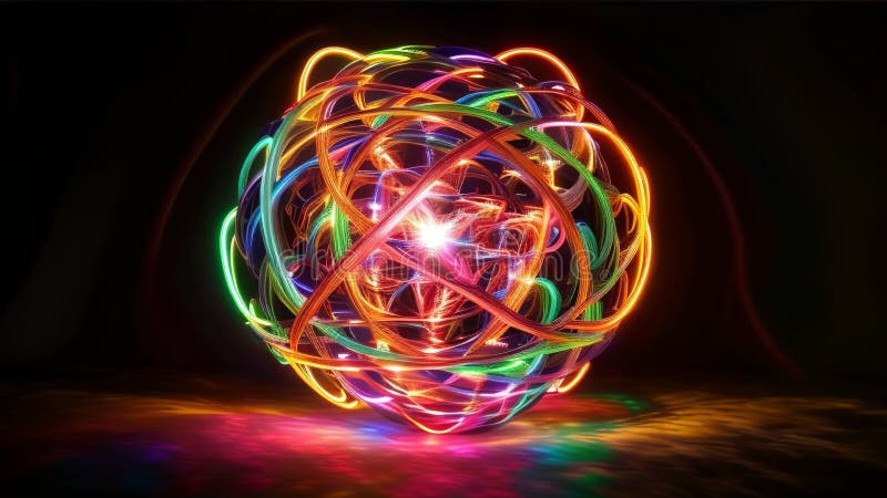 Tangle of Lights Sphere stock video. Video of darkness - 303727503