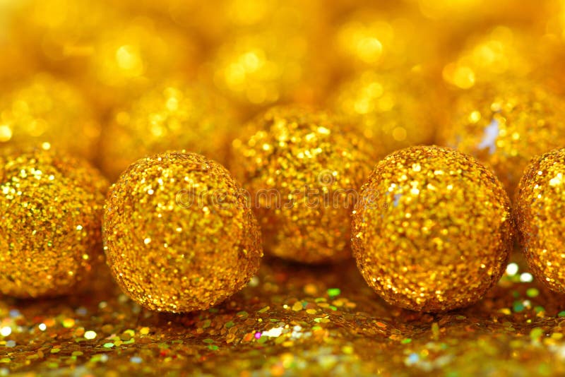 Sphere Gold Glitter Blurred Abstract Background Stock Photo - Image of ...