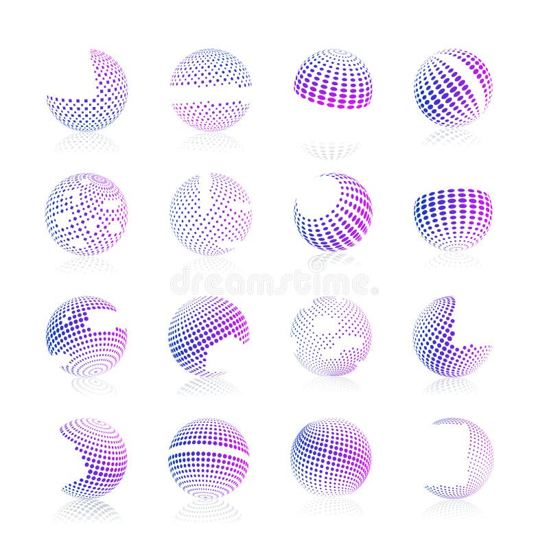 Sphere with Gradient Halftone Fill, Vector Illustration Stock ...