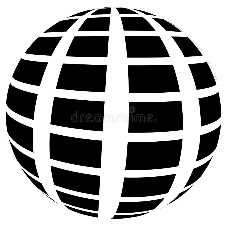 Sphere with Grid of Squares / Textured 3d Sphere Icons Stock Vector ...