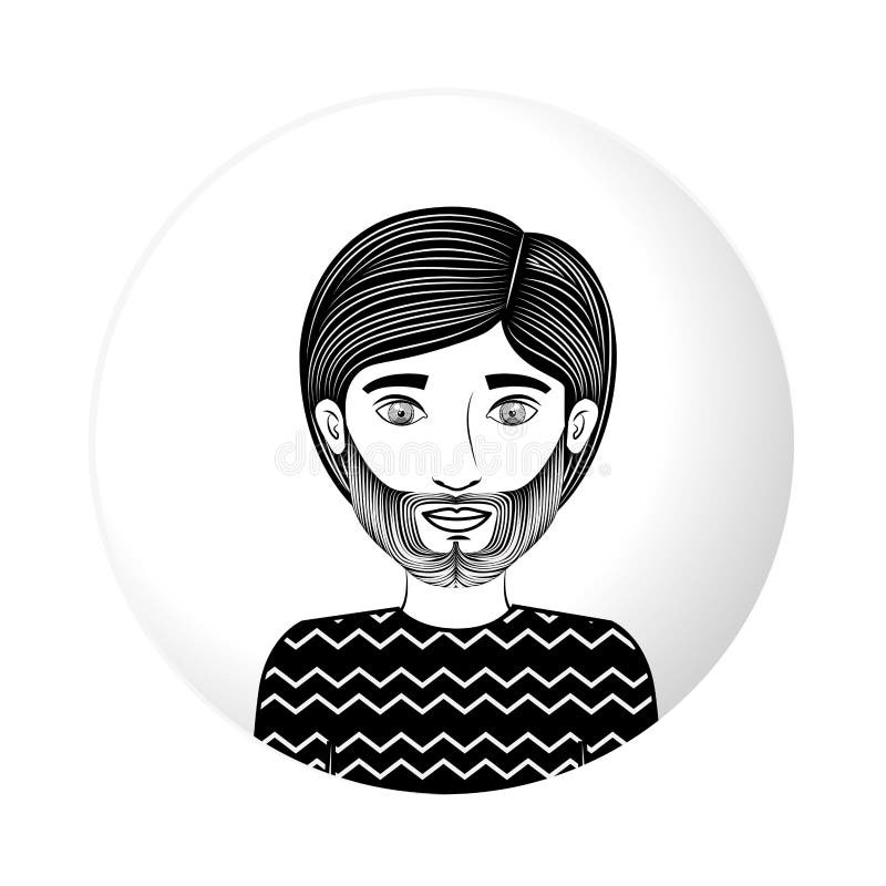 Sphere Half Body Guy with Beard Stock Vector - Illustration of mouth ...