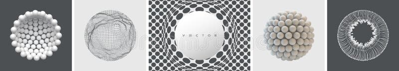 Sphere and Hemisphere. Circular Frame Element. Molecular Structure with ...