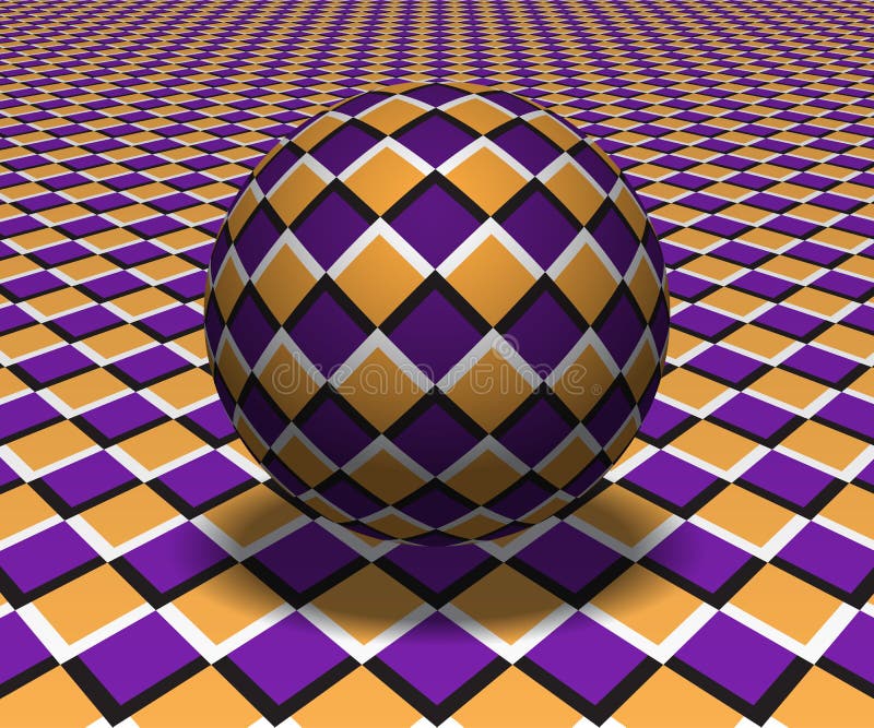 Checkered Ball Rolling Along the Checkered Surface. Abstract Vector ...