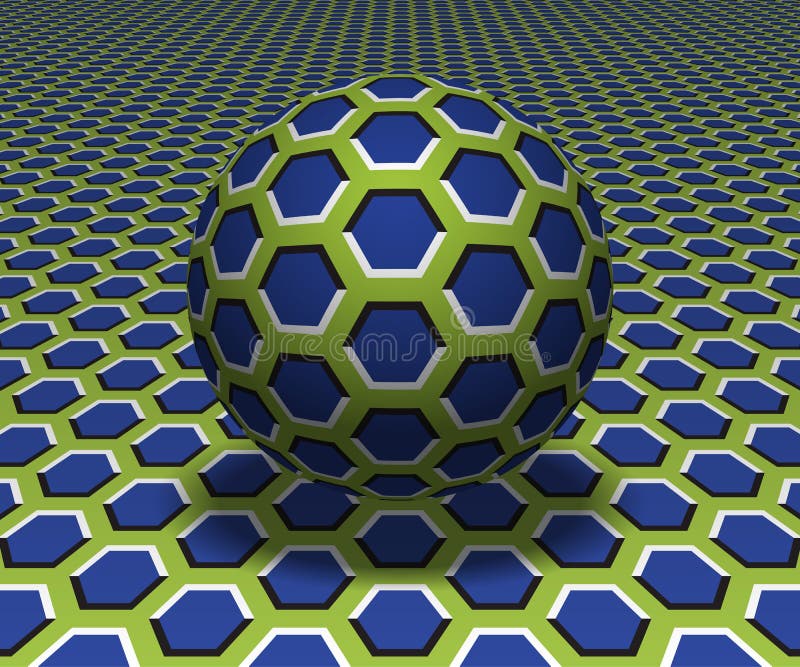 Ball with a Hexagons Pattern Rolling Along the Hexagons Surface ...
