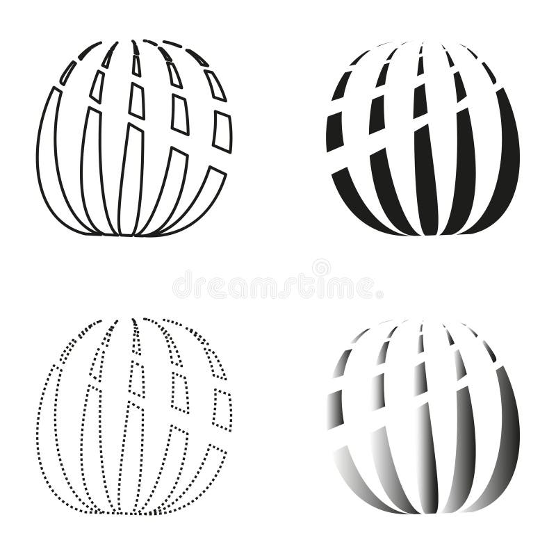 Sphere Icon. Orbit Pattern Symbol. Geometric Globe Illustration. Vector ...