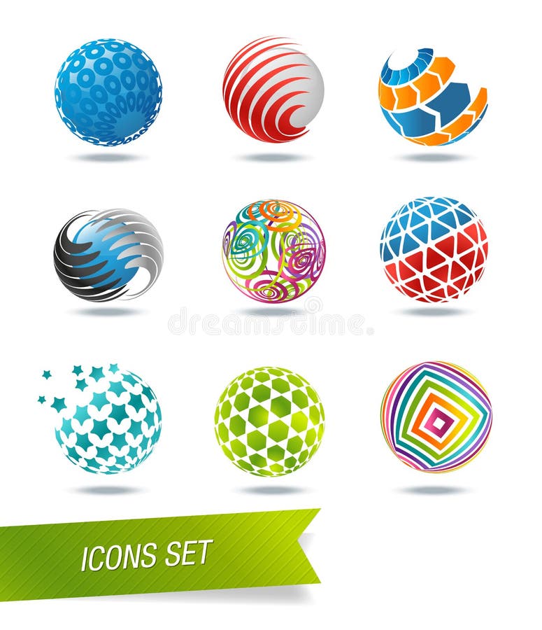 3D Sphere Eco Icon and Logo Design Stock Vector - Illustration of ...