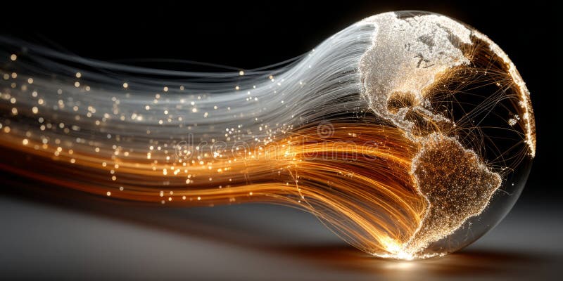 Sphere with Illuminated Logistic Route Lines Indicating Efficient ...