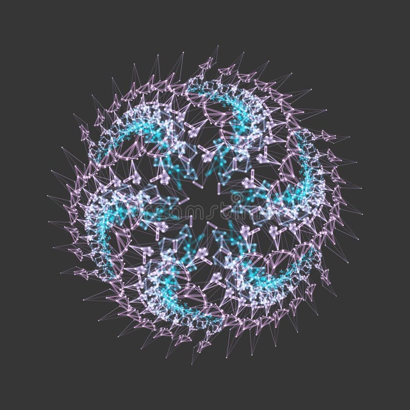 Sphere. Illustration with Connected Lines and Dots. Abstract Grid ...