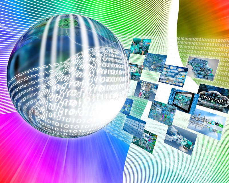 Sphere and images stock illustration. Illustration of electronic - 53367559