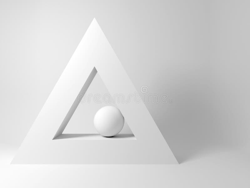Sphere Inside a Triangular Frame, Abstract 3d Render Illustration Stock ...