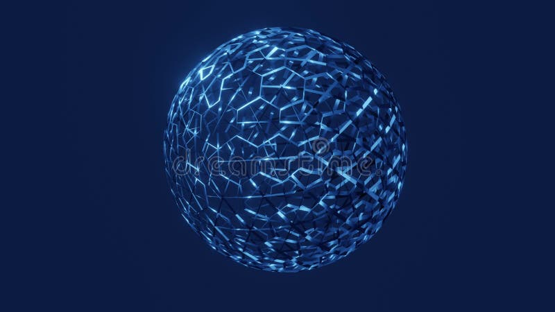 Sphere of Intertwined Metal Threads Illuminated by Light, Rotates in 3D ...