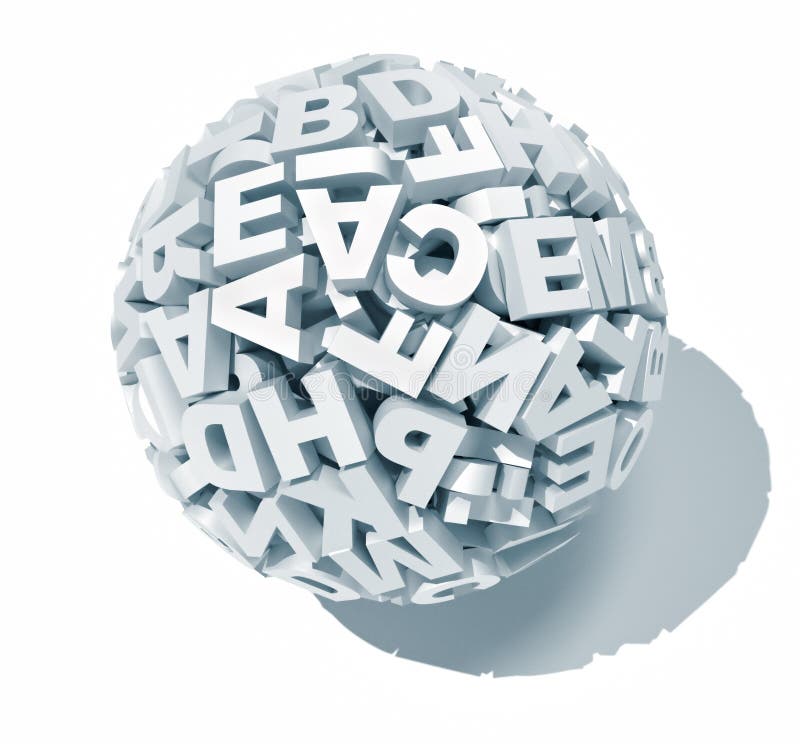 Sphere of letters stock illustration. Illustration of symbol - 16697331