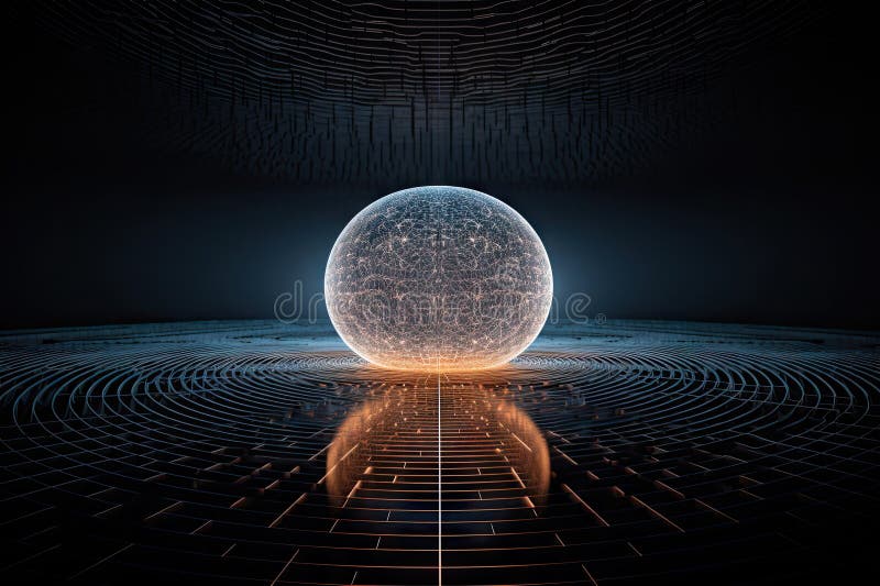 A Sphere with a Light at the End of it Created with Generative AI ...