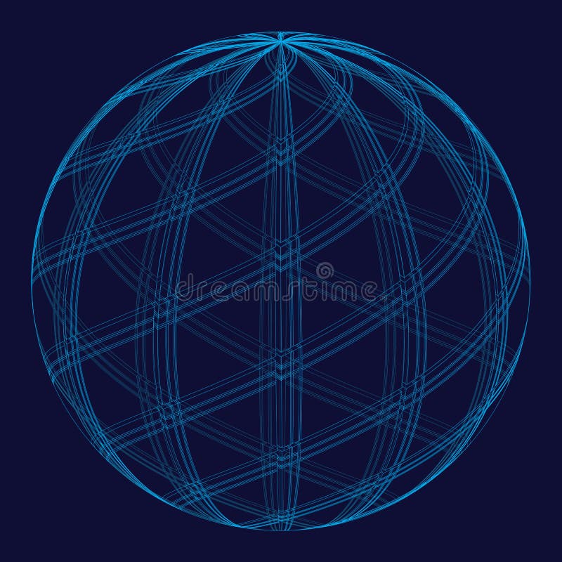 Sphere with Linear Abstract Pattern Along the Surface Design Element ...