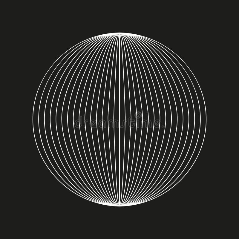 Sphere with Lines. Abstract Globe Shape. Vector Geometric Symbol. White ...