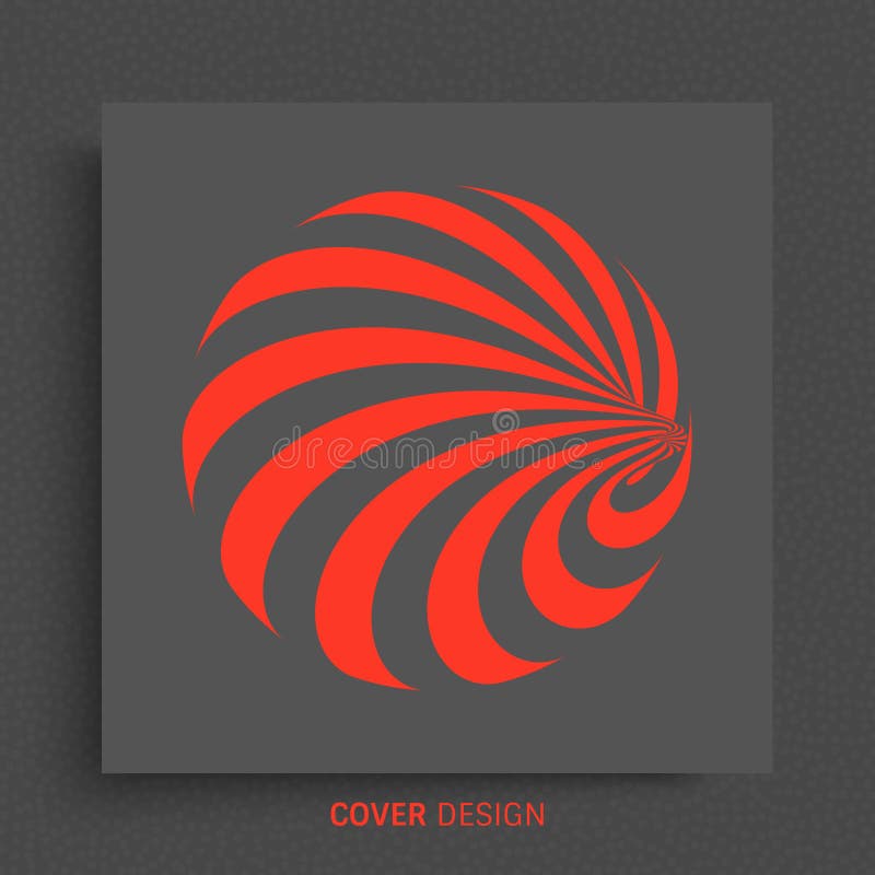 Sphere with Lines. Black and Red Design. Pattern with Optical Illusion ...