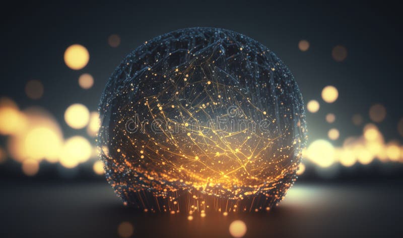 A Sphere with a Lot of Lights in the Middle of it Stock Illustration ...