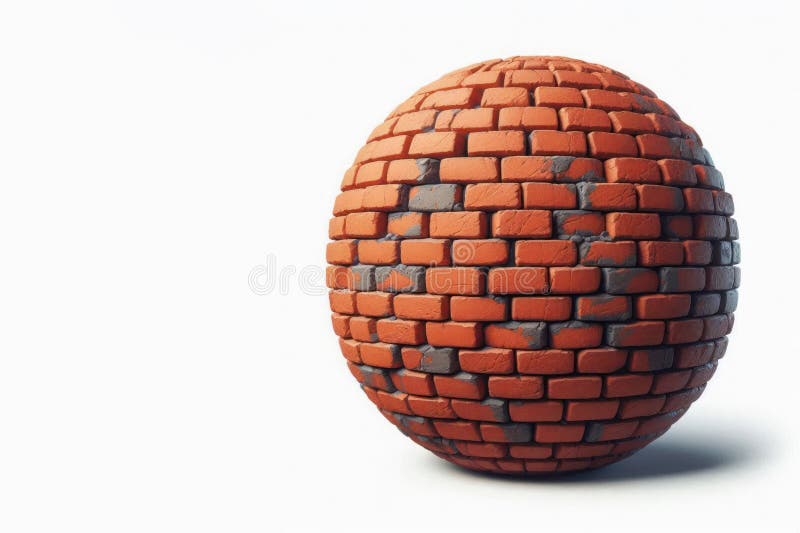A Sphere Made of Bricks. Space for Text. Stock Image - Image of ...