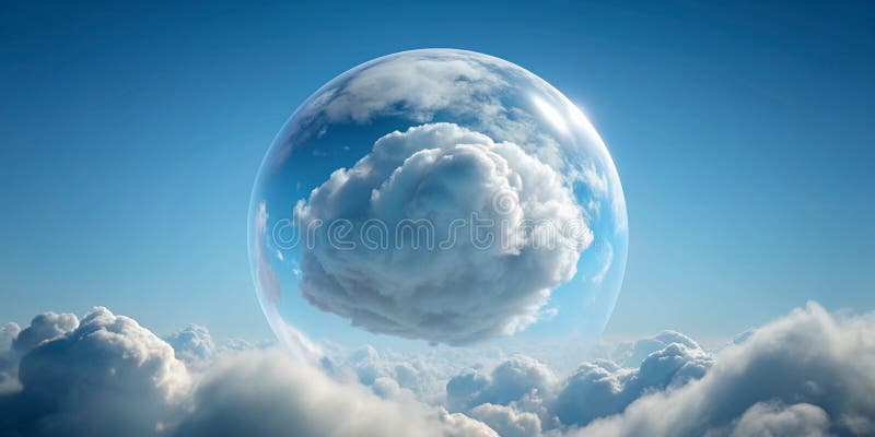A Sphere Made of Clouds Epic Emotions AI Generative Stock Illustration ...