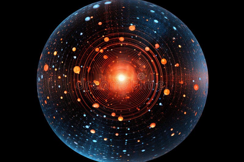 Sphere Made from Data Visualization and Dots Illustration Stock ...