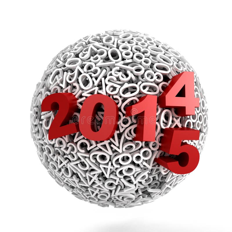 Sphere Made of Numbers on White Background Stock Illustration ...