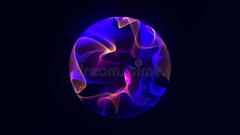 Sphere Made of Particles. Bright Glowing Rotating Particle 3d Sphere in ...
