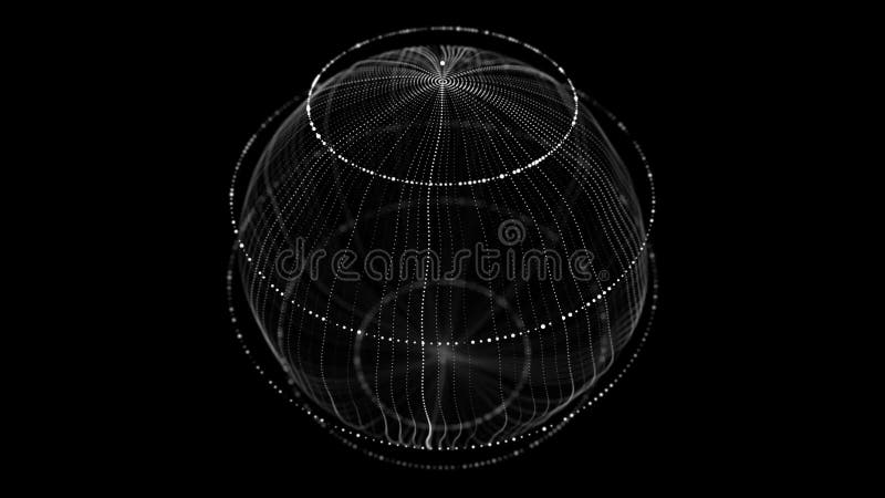 Sphere Made Up of Points. Digital Global Flow. Network Connection Structure. Big Data ...