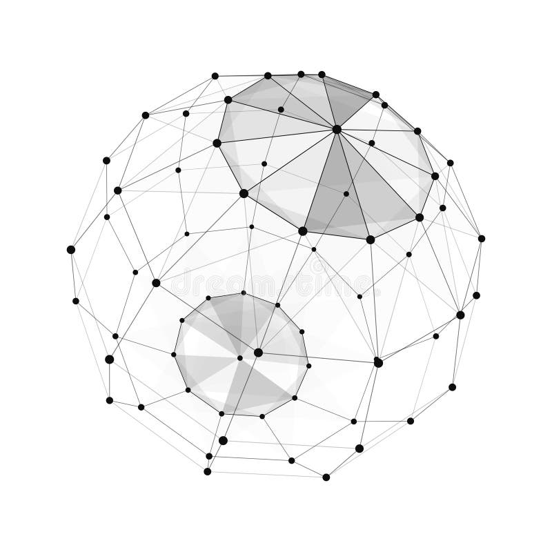 Sphere Made Up Of Points And Lines Network Connection Structure Big Data Visualization 3d
