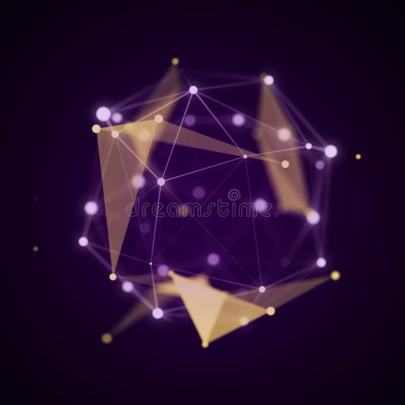 Sphere Made Up of Points and Lines. Network Connection Structure. Big Data Visualization. 3d ...