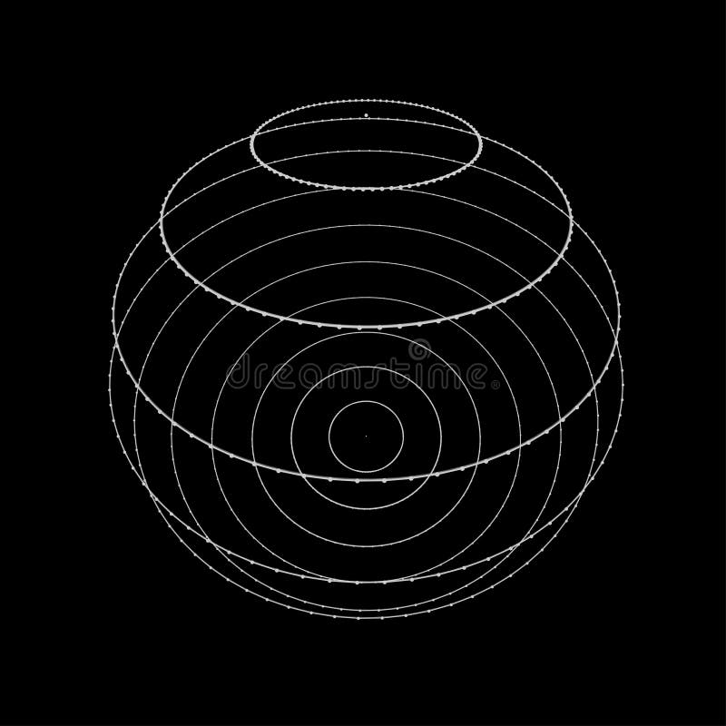 Sphere Made Up of Points and Lines. Network Connection Structure. Big ...