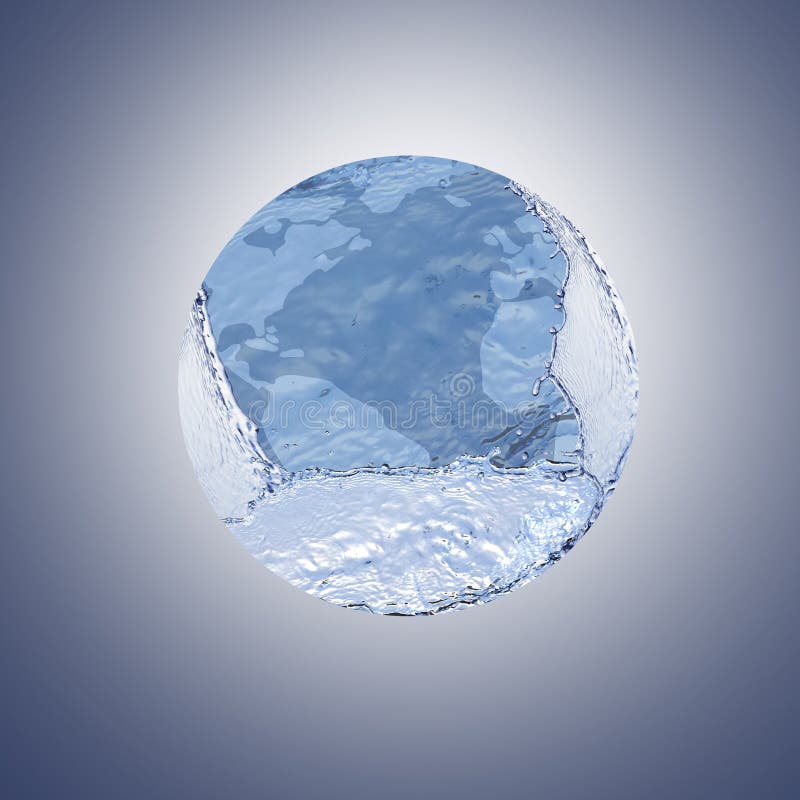 Sphere Made of Water Splashes on Color Background Stock Illustration ...