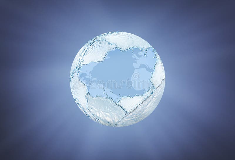 Sphere Made of Water Splashes on Light Blue Background Stock ...