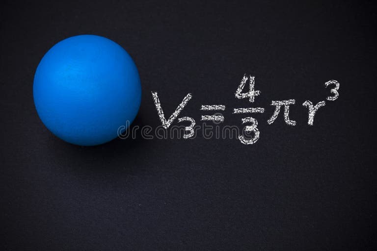 Sphere and Mathematical Formulas on Blackboard Stock Image - Image of ...