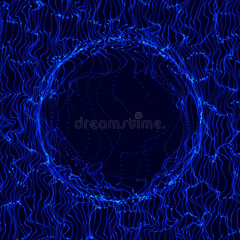 Sphere of Multiple Points. Abstract Wormhole. 3D Rendering Stock ...