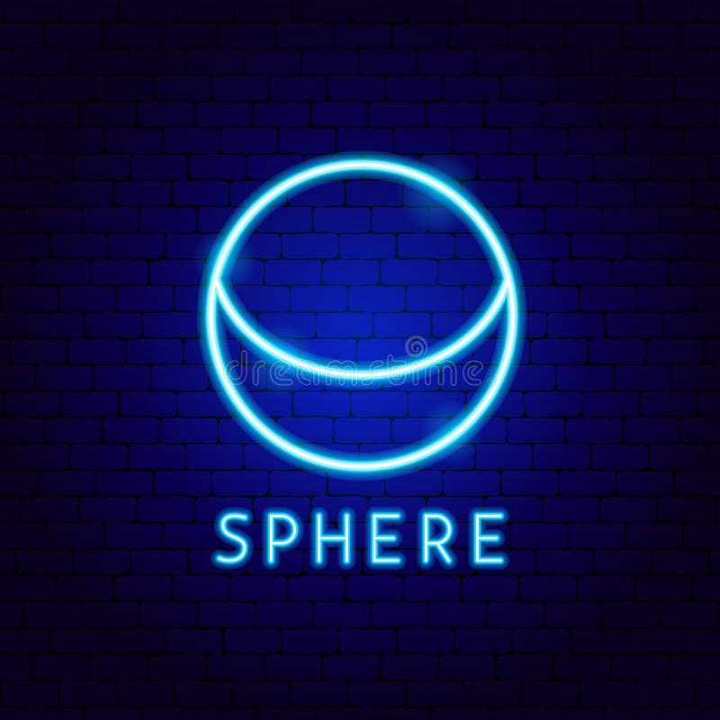 Sphere Neon Label stock vector. Illustration of circular - 237135403