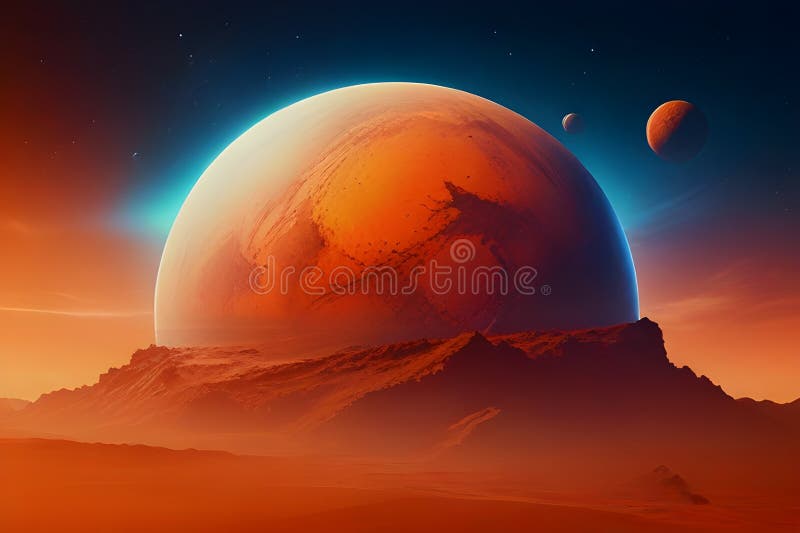 Sphere of a Night Planet in Outer Space. Element of the Solar System ...