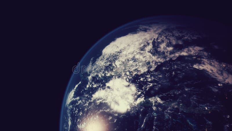 Sphere of Nightly Earth Planet in Outer Space Stock Illustration ...