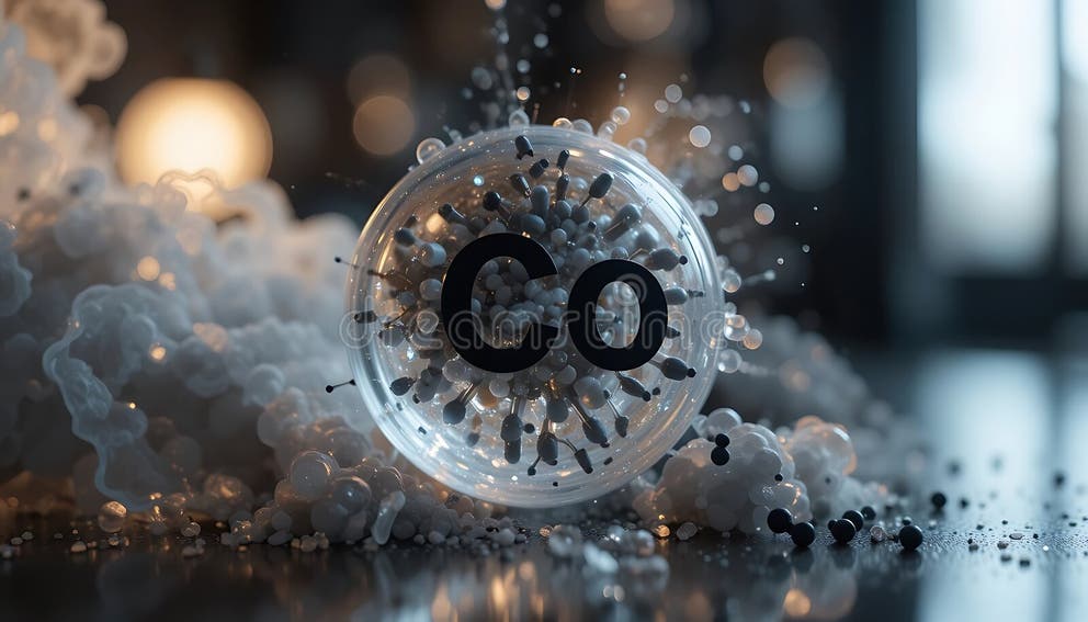 Sphere with Particles and Letters Representing Chemical Composition ...