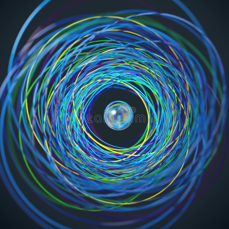 Sphere Pass through the Rings Stock Illustration - Illustration of knot ...