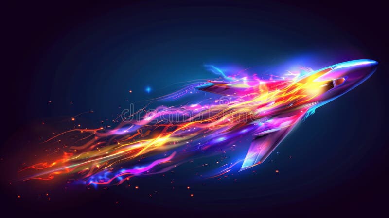 Sphere Plane or Rocket Takeoff Explosion Contrail. Round Plane Flying ...